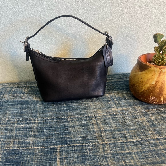 Coach | Bags | Coach Demi Baguette 9844 Black Leather Mini Shoulder Bag ...